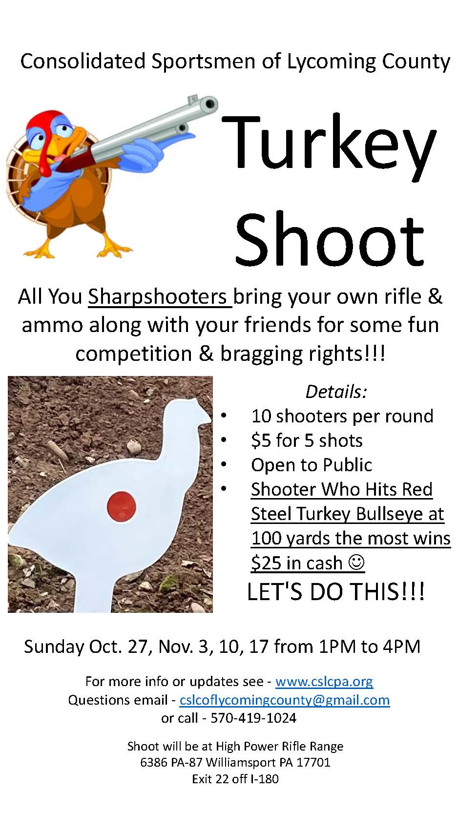 Turkey Shoot Event – Consolidated Sportsmen of Lycoming County